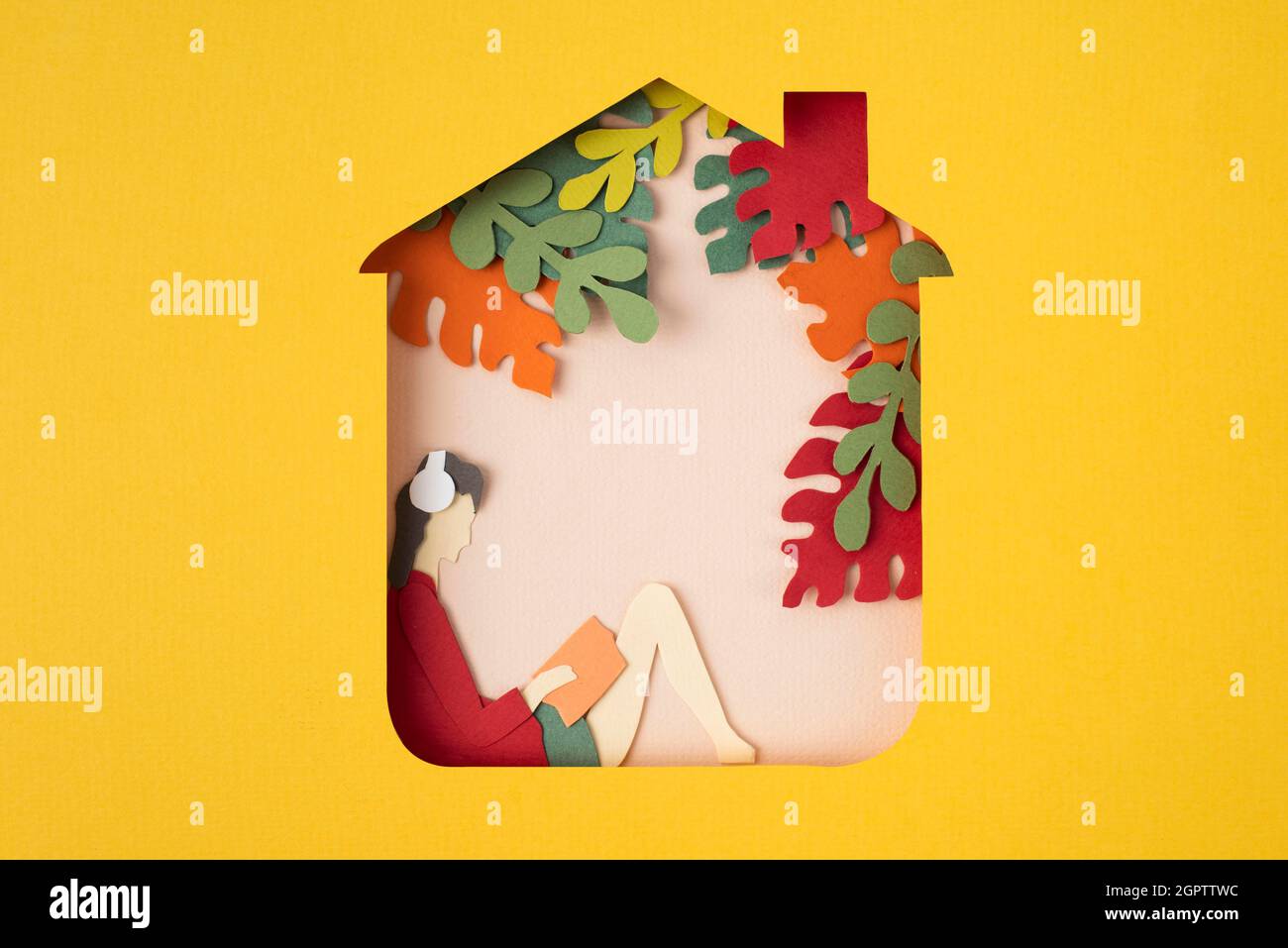 Paper style isolation still life assortment Stock Photo - Alamy