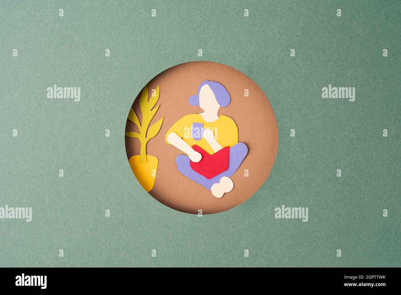 Paper style isolation still life assortment Stock Photo - Alamy