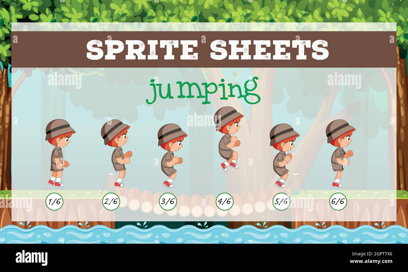A sprite sheet jumping game template Stock Vector Image & Art - Alamy