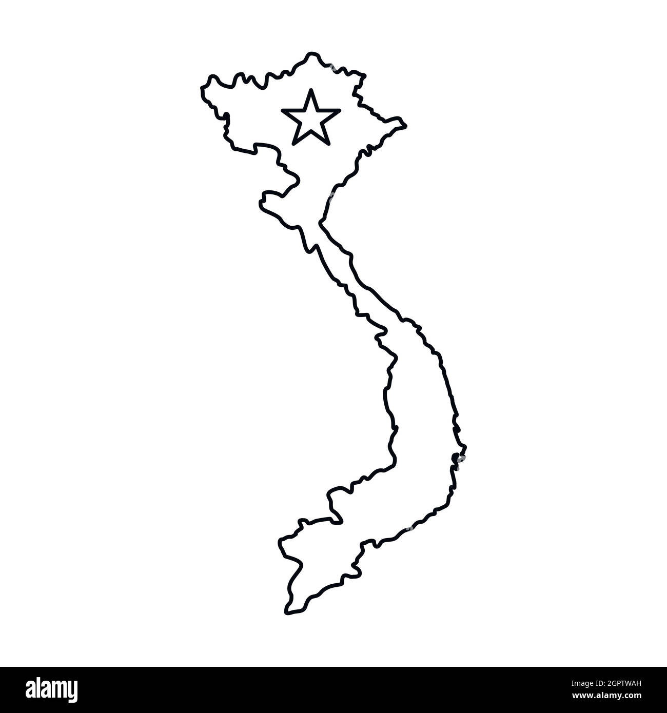 Vietnam country map black Stock Vector Images - Alamy