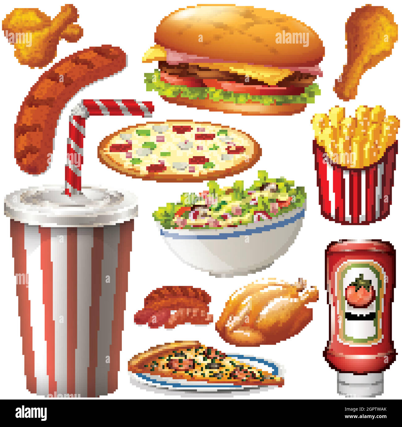Chicken food meal theme Cut Out Stock Images & Pictures - Alamy