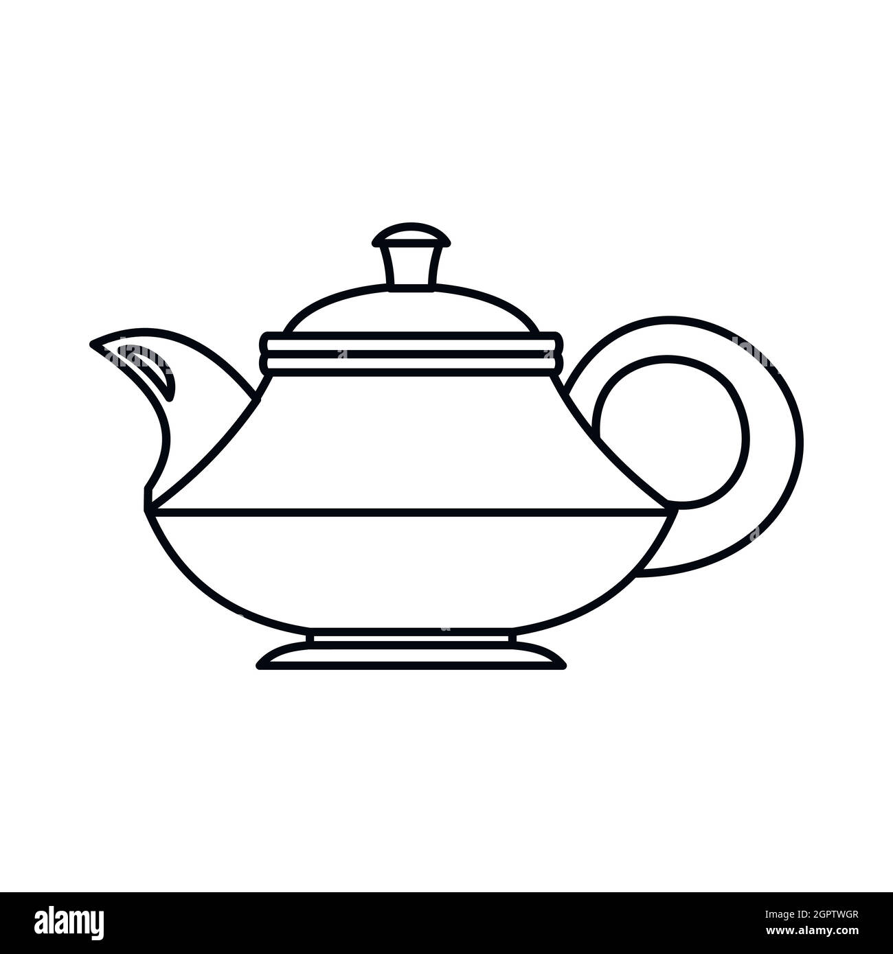 Teapot illustration black and Stock Vector Images - Alamy