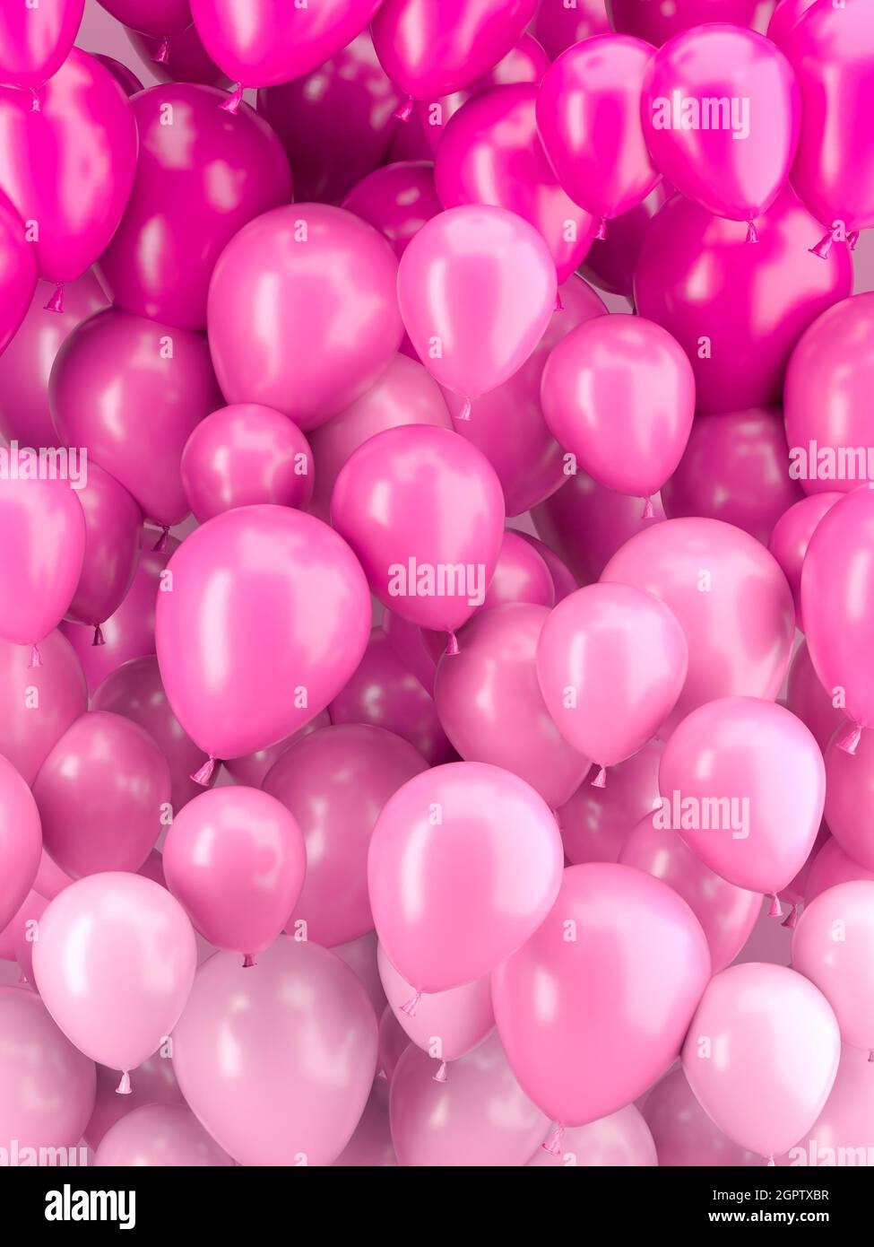 Pink balloons arrangement for birthday Stock Photo - Alamy
