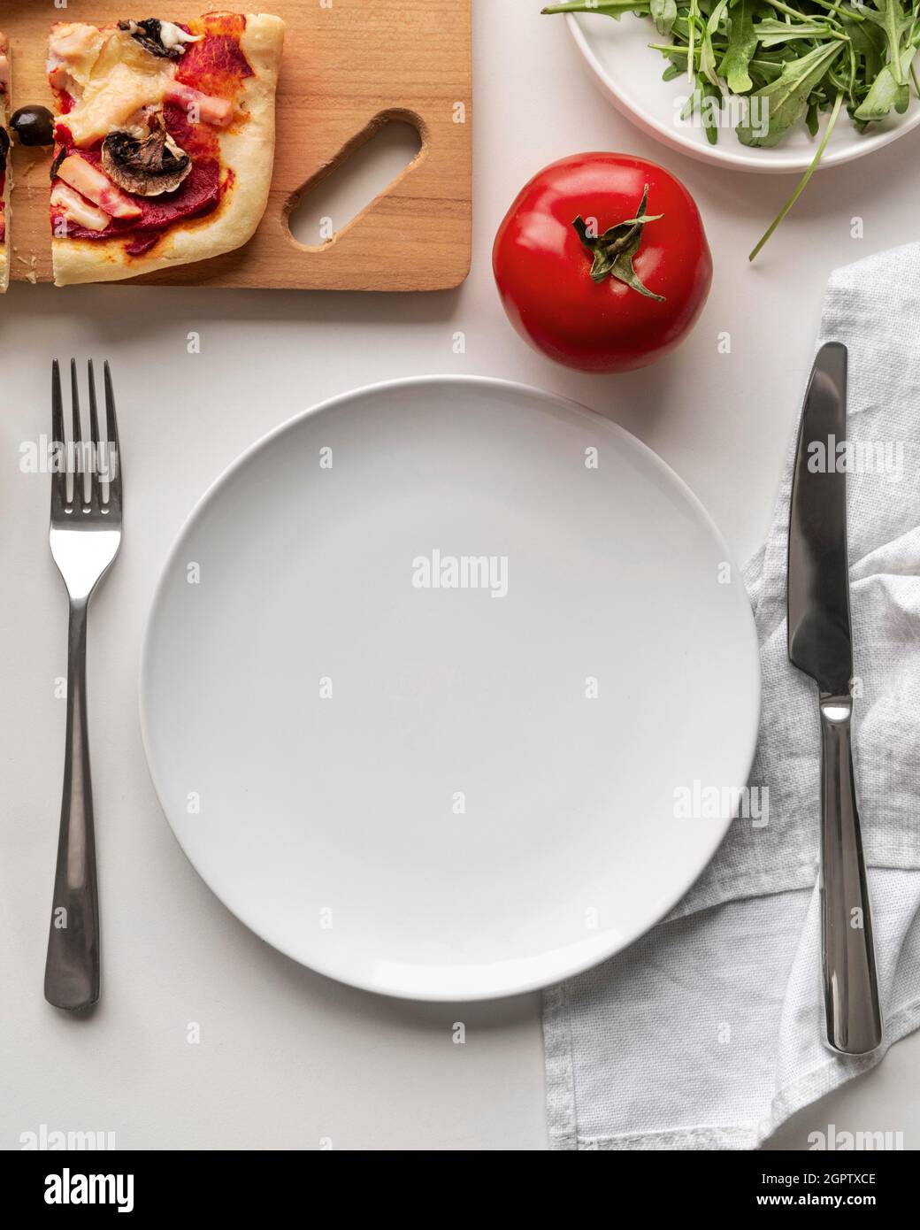 Delicious traditional pizza composition Stock Photo - Alamy