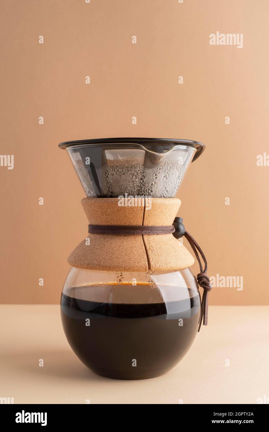 Coffee maker machine on table Stock Photo - Alamy