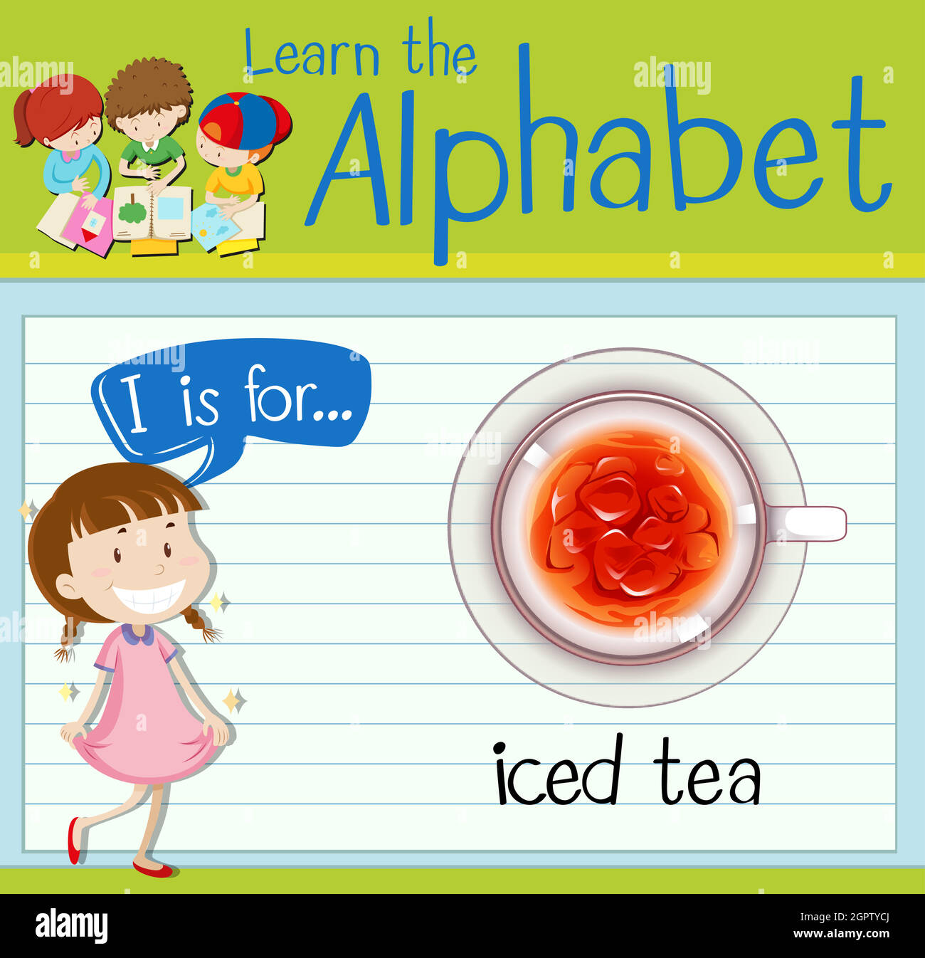 Flashcard letter I is for iced tea Stock Vector Image & Art - Alamy