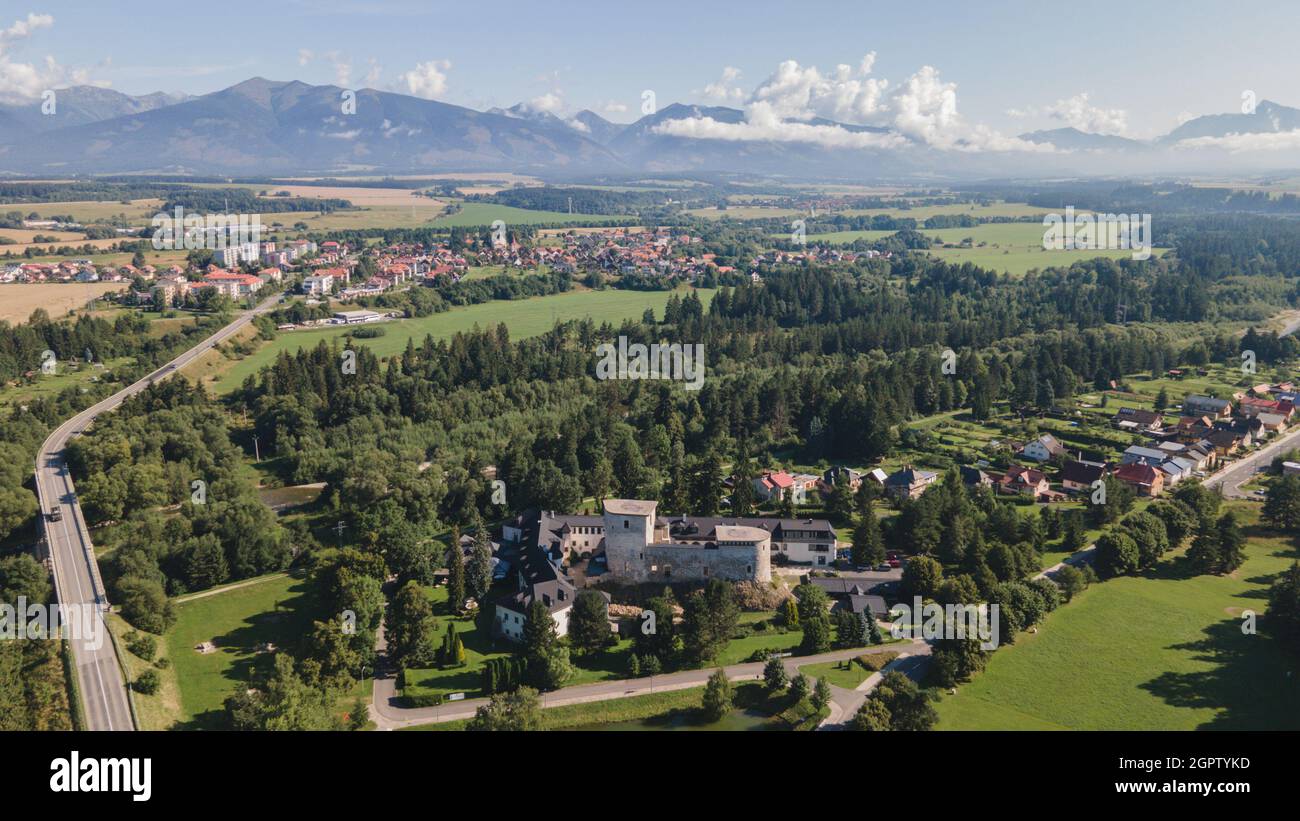 Aerial view of the manor house in Liptovsky Hradok in Slovakia Stock ...
