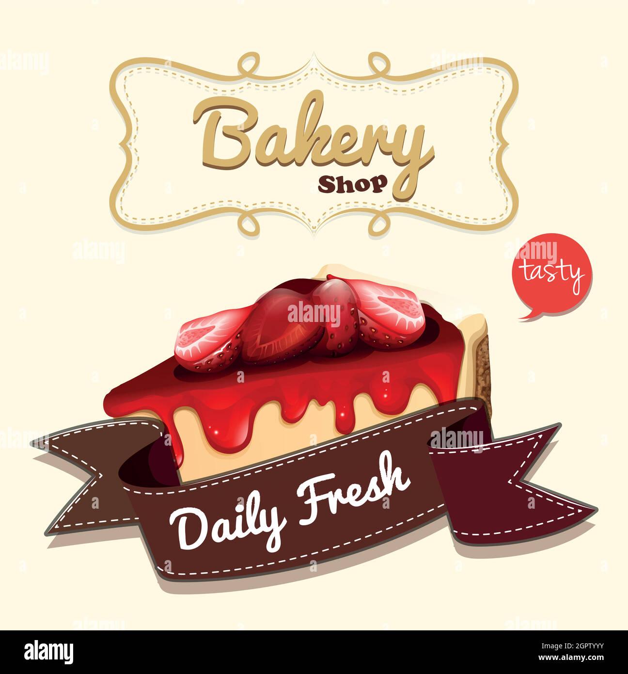 Strawberry cheesecake and banner Stock Vector Image & Art - Alamy