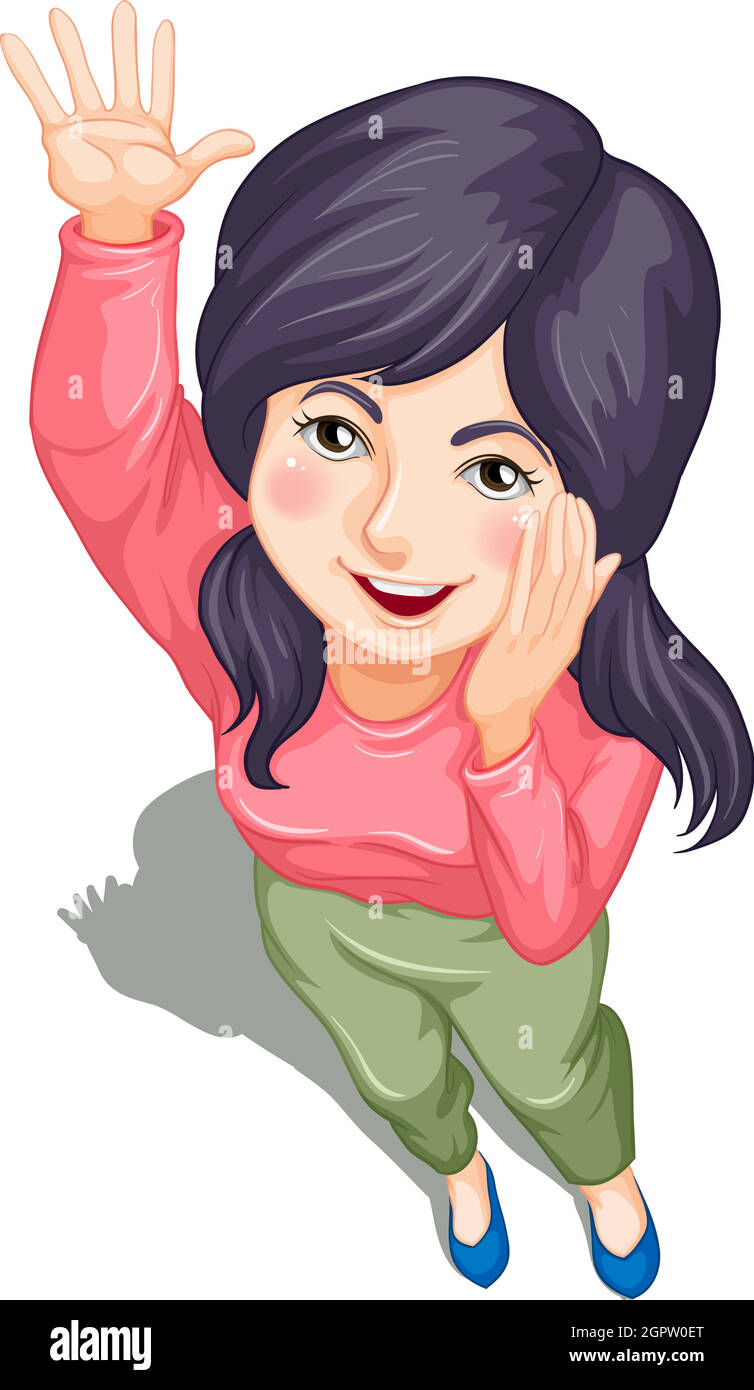 Teenage girl young woman waving Stock Vector Images - Alamy