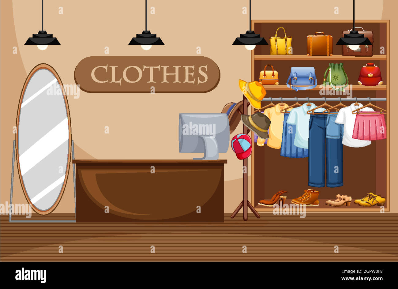 Fashion clothes store background Stock Vector Image & Art - Alamy