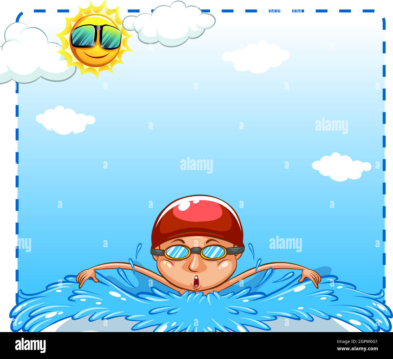 Blue swim cap Stock Vector Images - Alamy