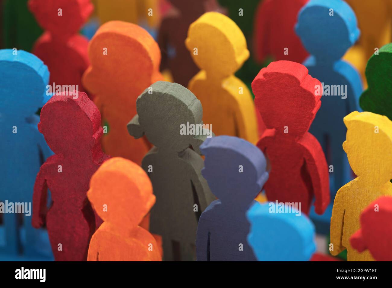 Colorful painted group of people figures Stock Photo - Alamy