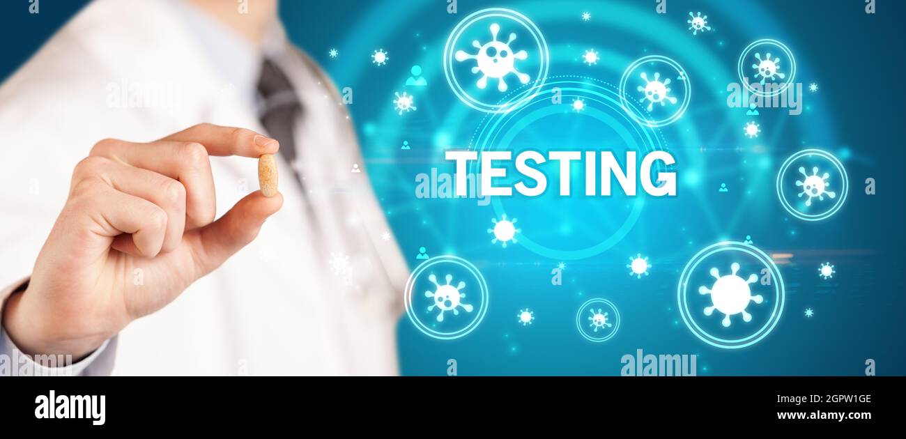 Doctor giving pill infection hi-res stock photography and images - Alamy