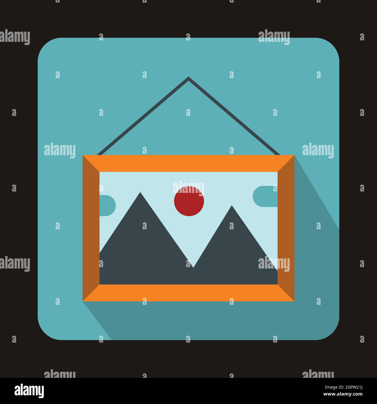 Picture in a frame on the wall icon, flat style Stock Vector Image ...