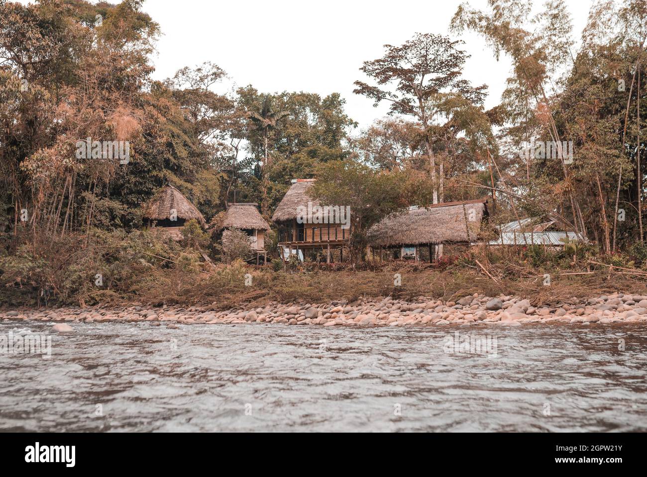 Houses near the river Stock Photo - Alamy