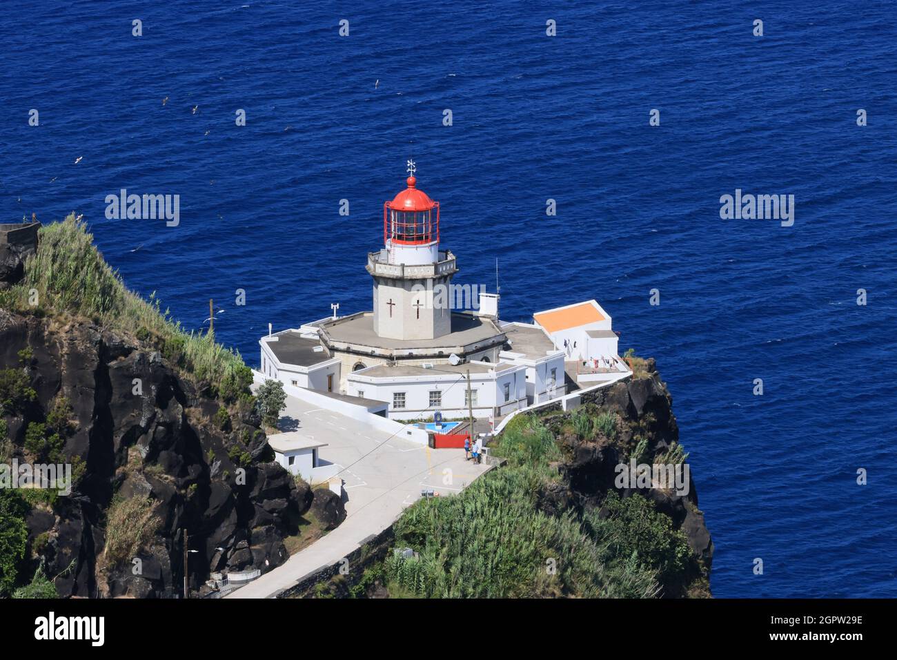 The Arnel lighthouse, Sao Miguel island, Azores Stock Photo - Alamy