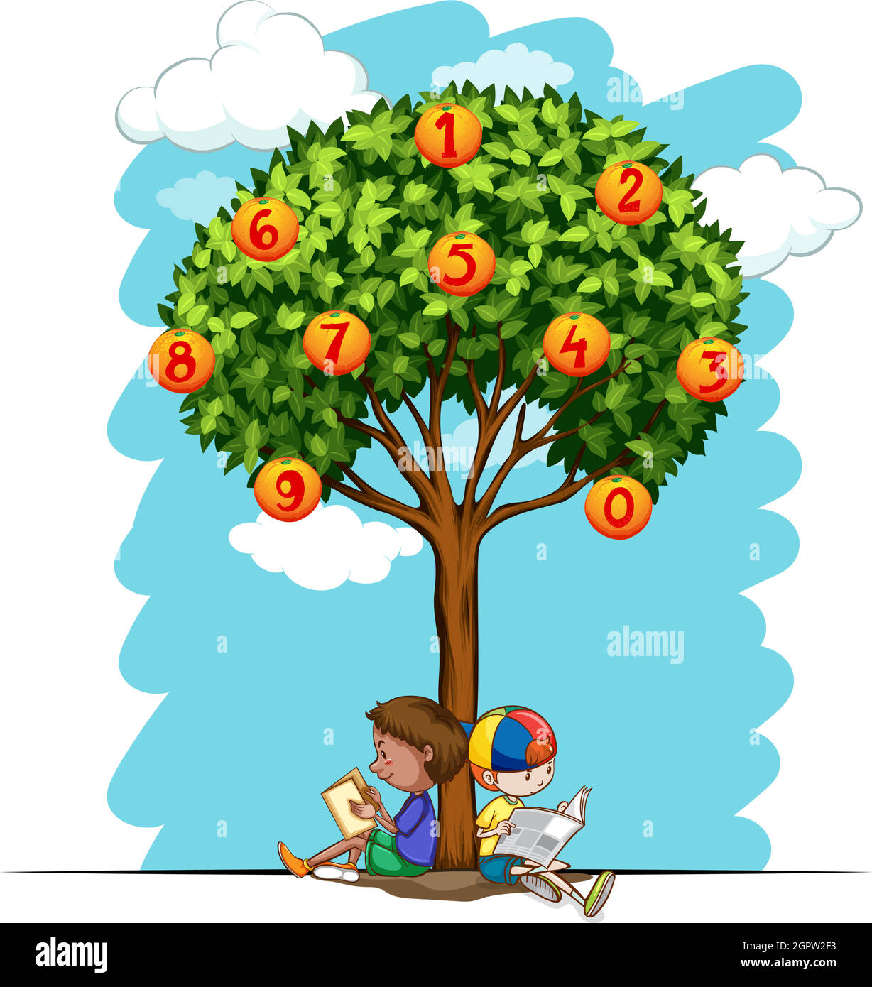 Number on tree Cut Out Stock Images & Pictures - Alamy