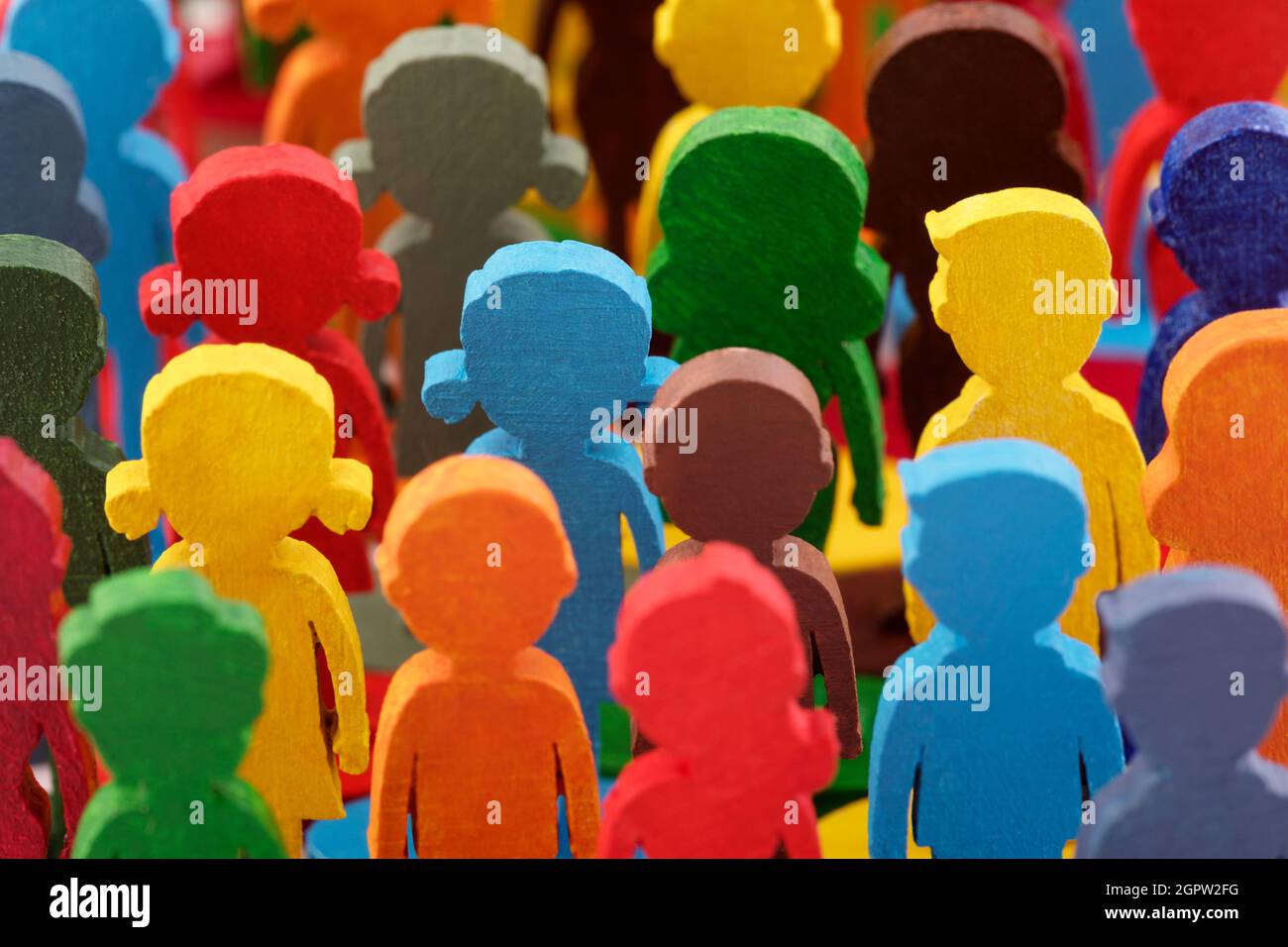Colorful painted group of people figures Stock Photo - Alamy