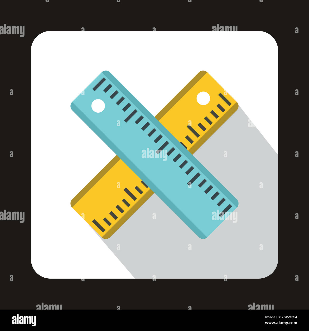 Two crossed rulers icon, flat style Stock Vector Image & Art - Alamy