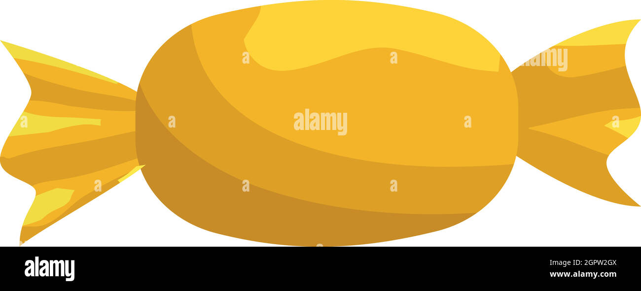 Candy in yellow wrapper icon, cartoon style Stock Vector Image & Art ...