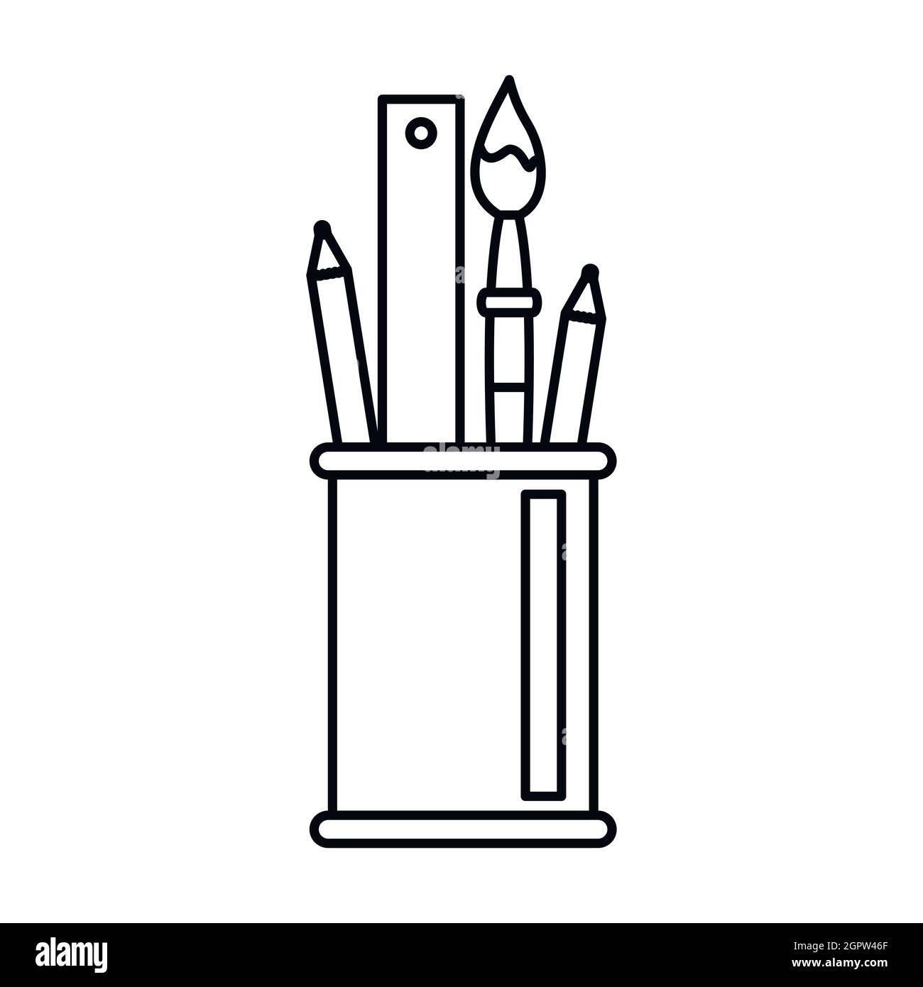 Pen cup icon Stock Vector Images - Alamy