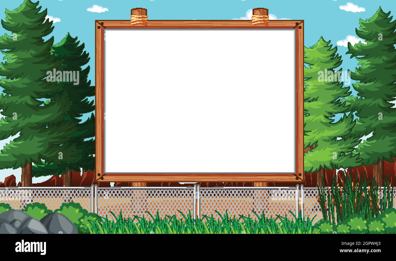 Empty banner board in nature park scenery Stock Vector Image & Art - Alamy