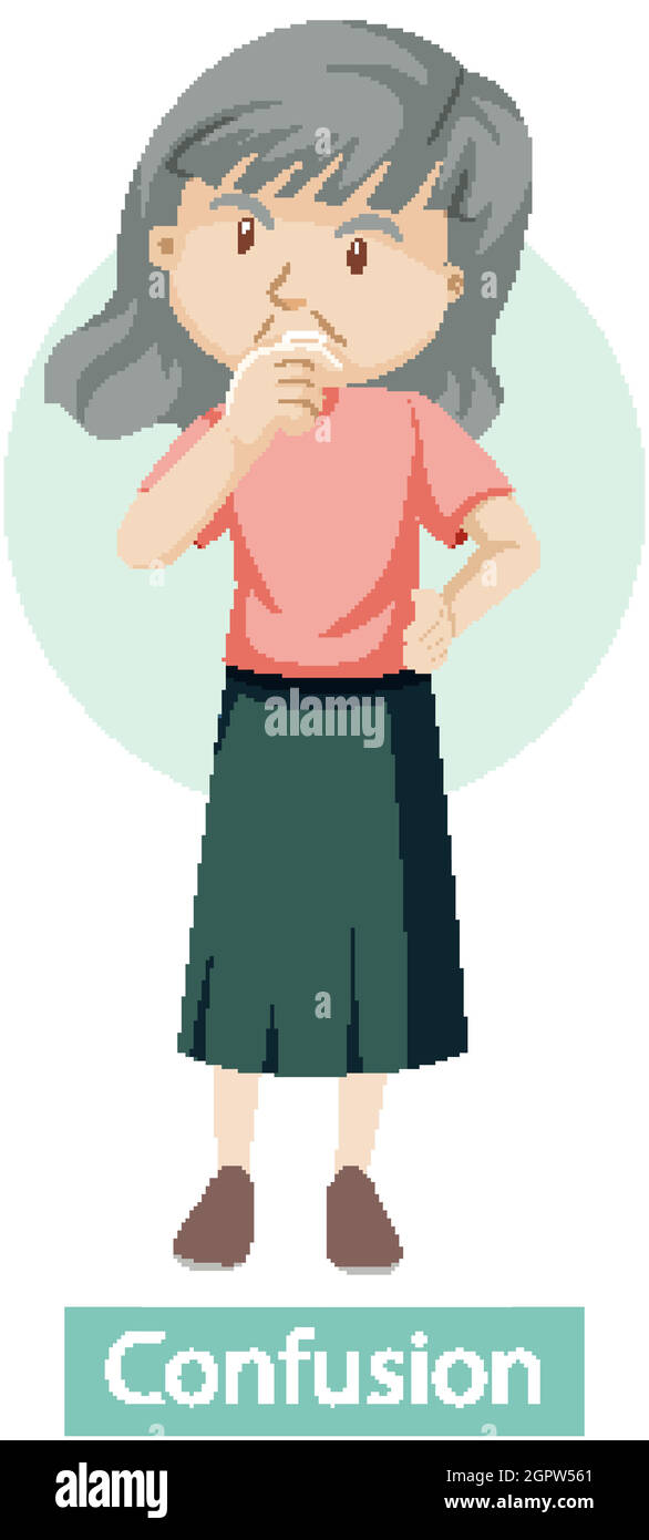 Cartoon character with confusion symptoms Stock Vector Image & Art - Alamy