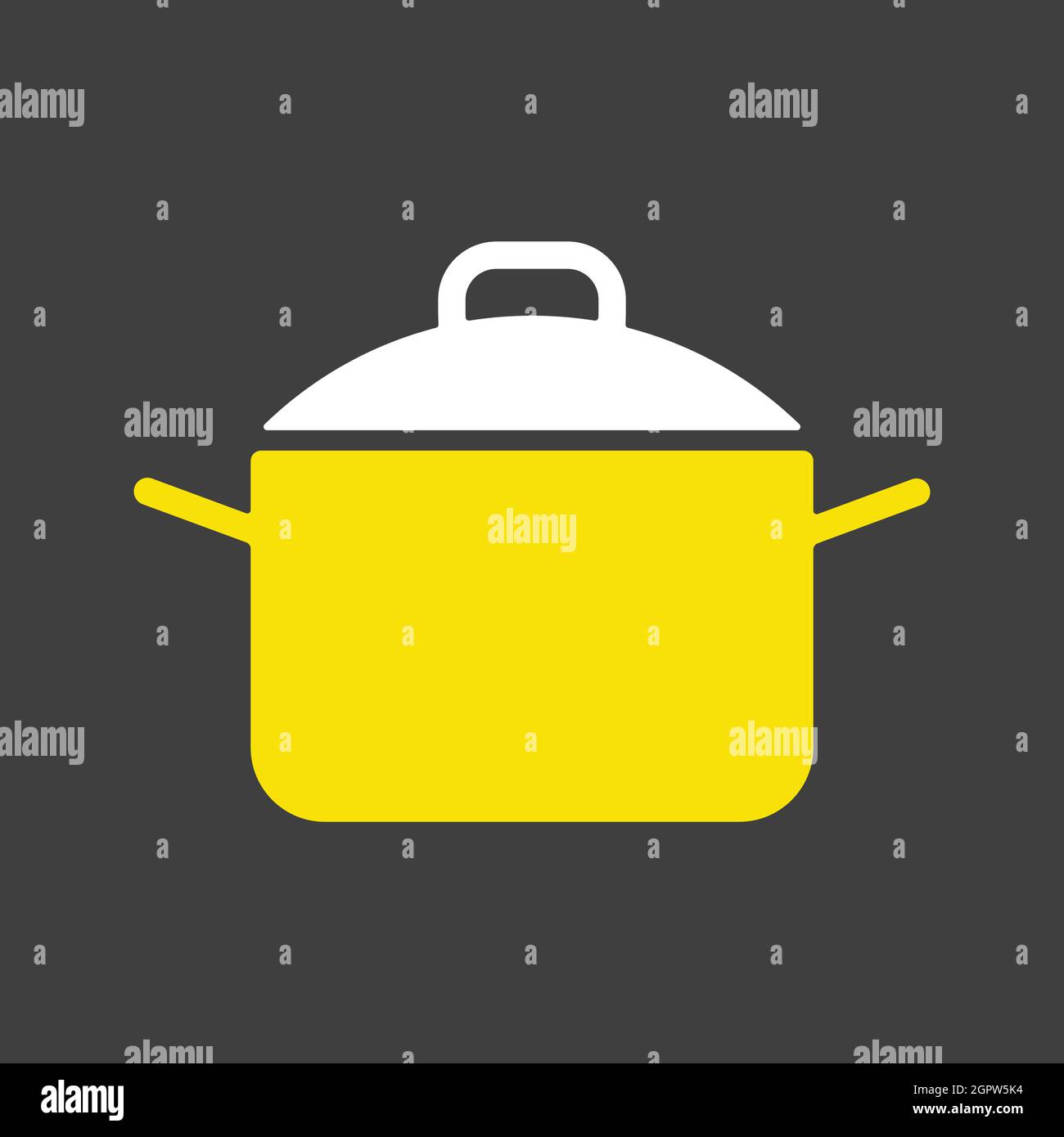 Saucepan glyph icon. Cooking pot or pan sign. Graph symbol for cooking ...