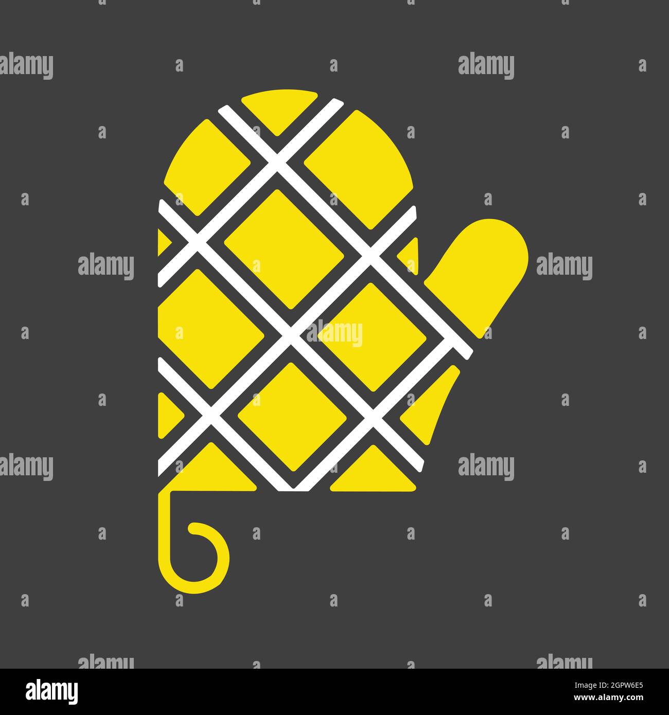 Close up of kitchen protective glove vector glyph icon. Graph symbol ...