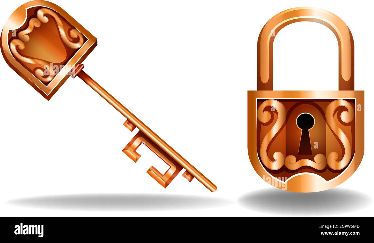 Key and lock Stock Vector Image & Art - Alamy