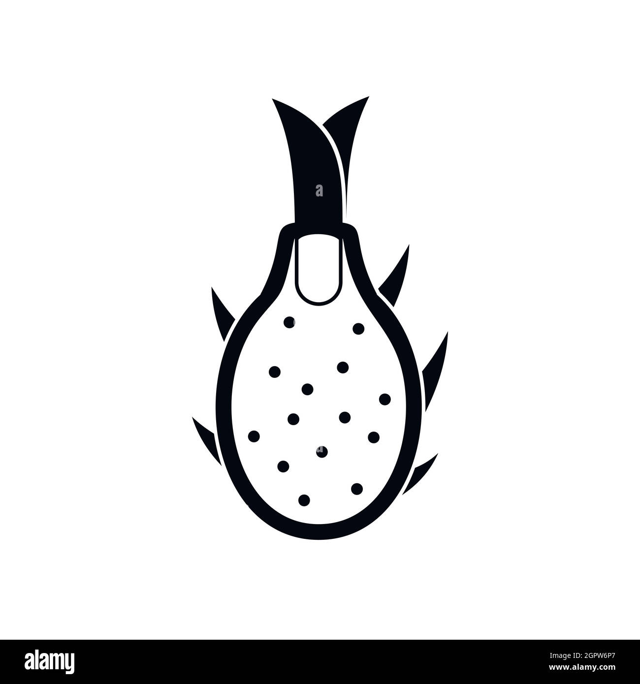 Pitahaya dragonfruit exotic fruit white Stock Vector Images - Alamy