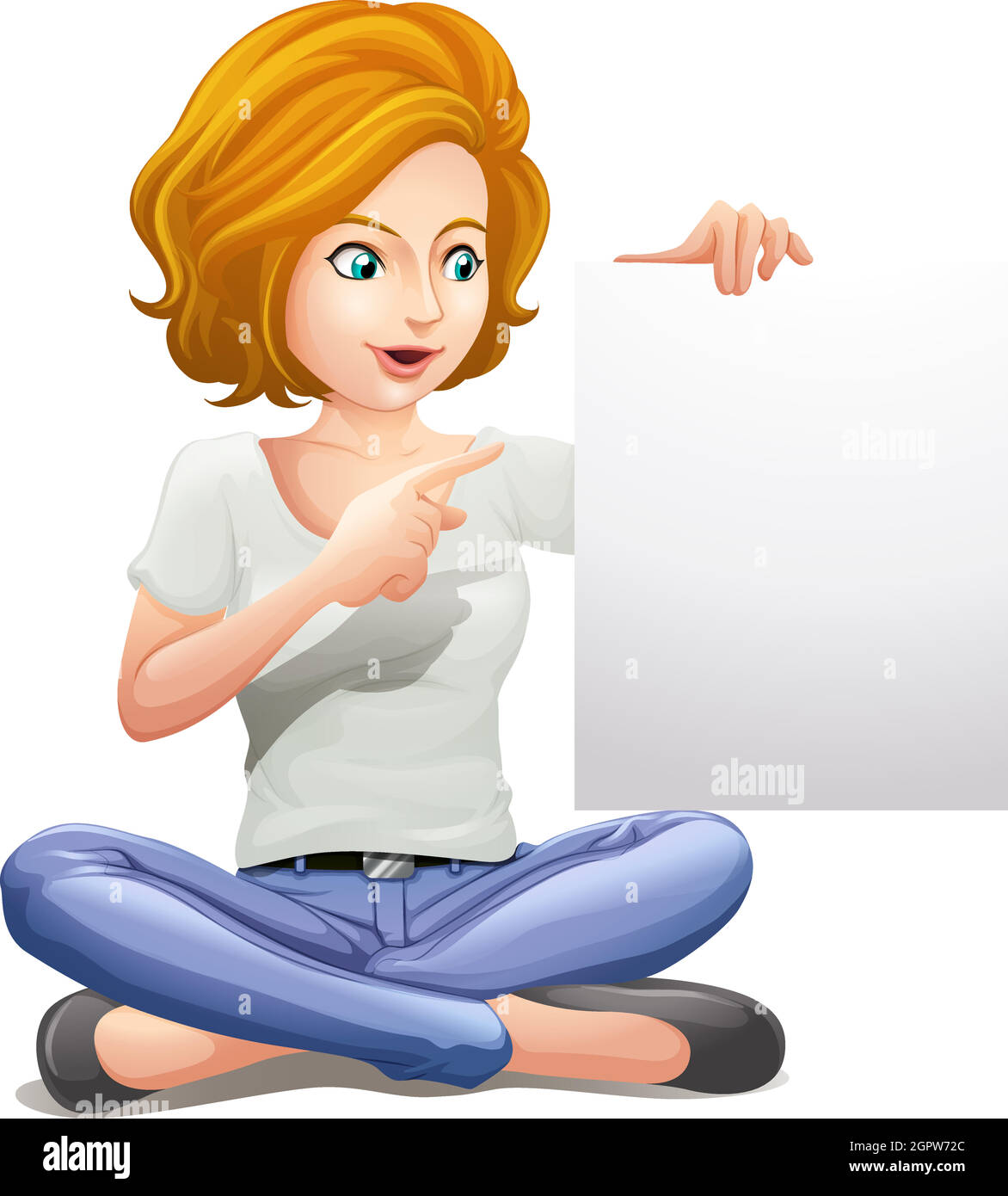 A girl holding an empty board Stock Vector Image & Art - Alamy