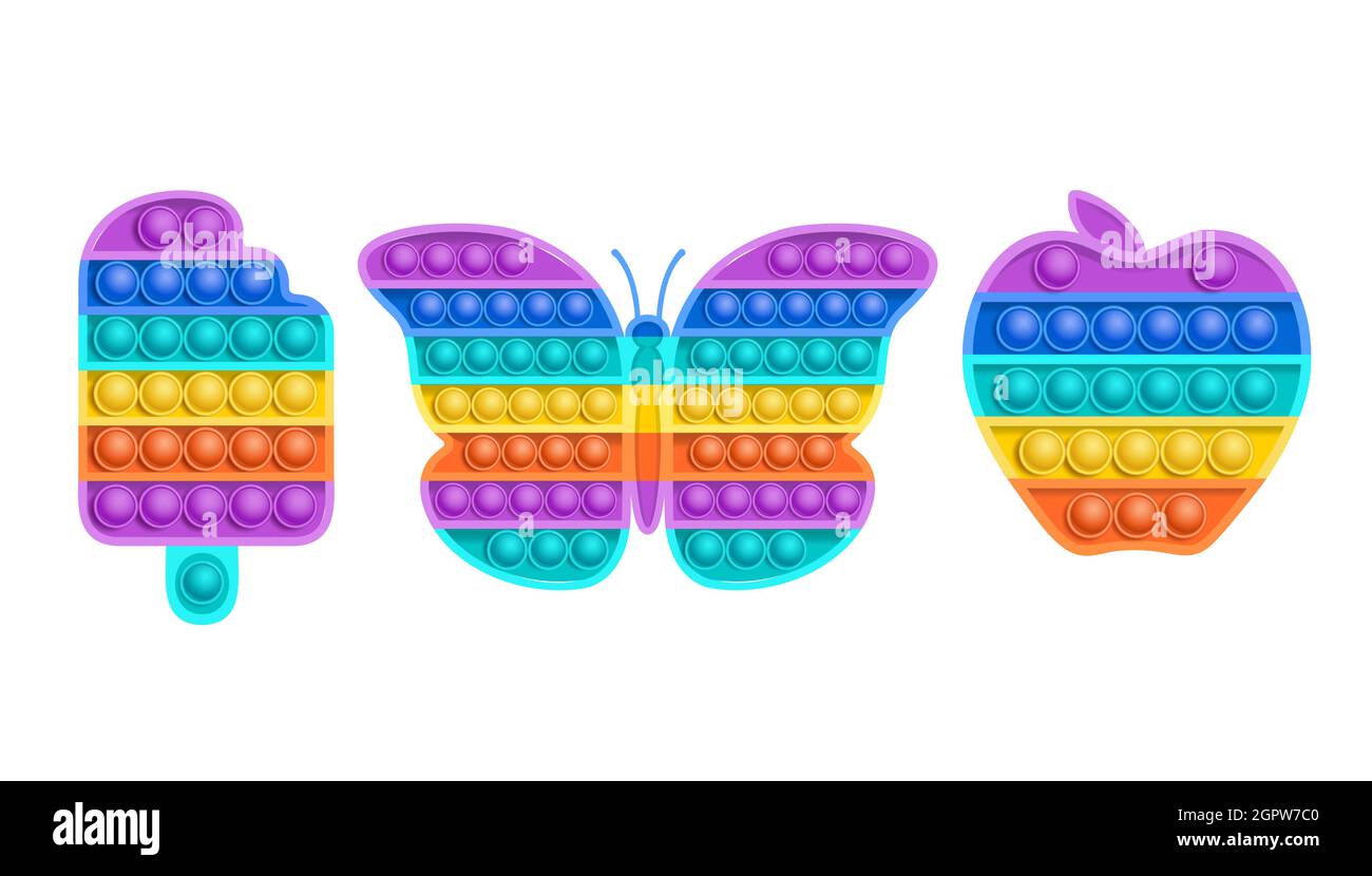 Colorful sensory fidget toys of various shapes Stock Vector Image & Art ...