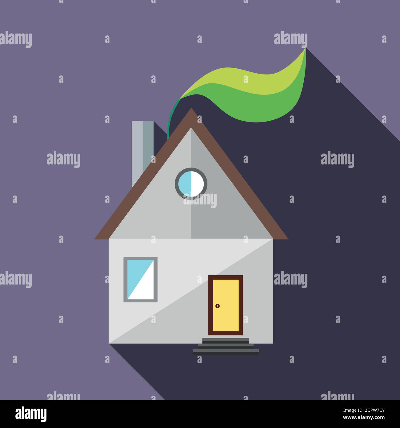 Flat green home white Stock Vector Images - Alamy