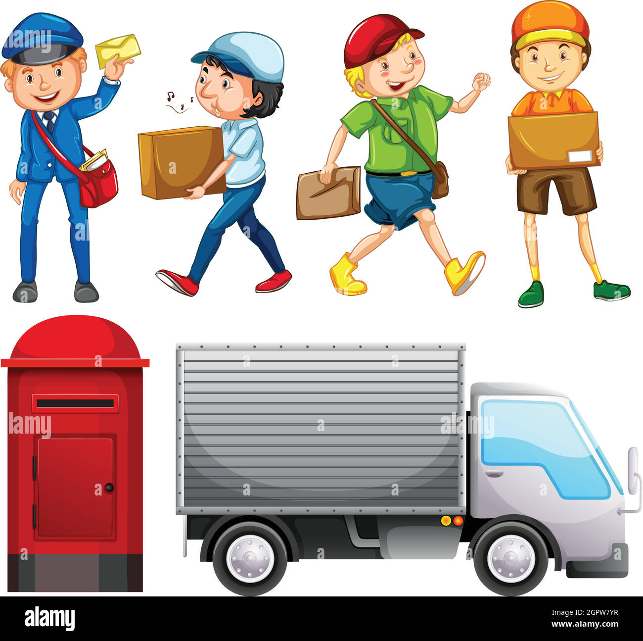 Mail truck Stock Vector Images - Alamy