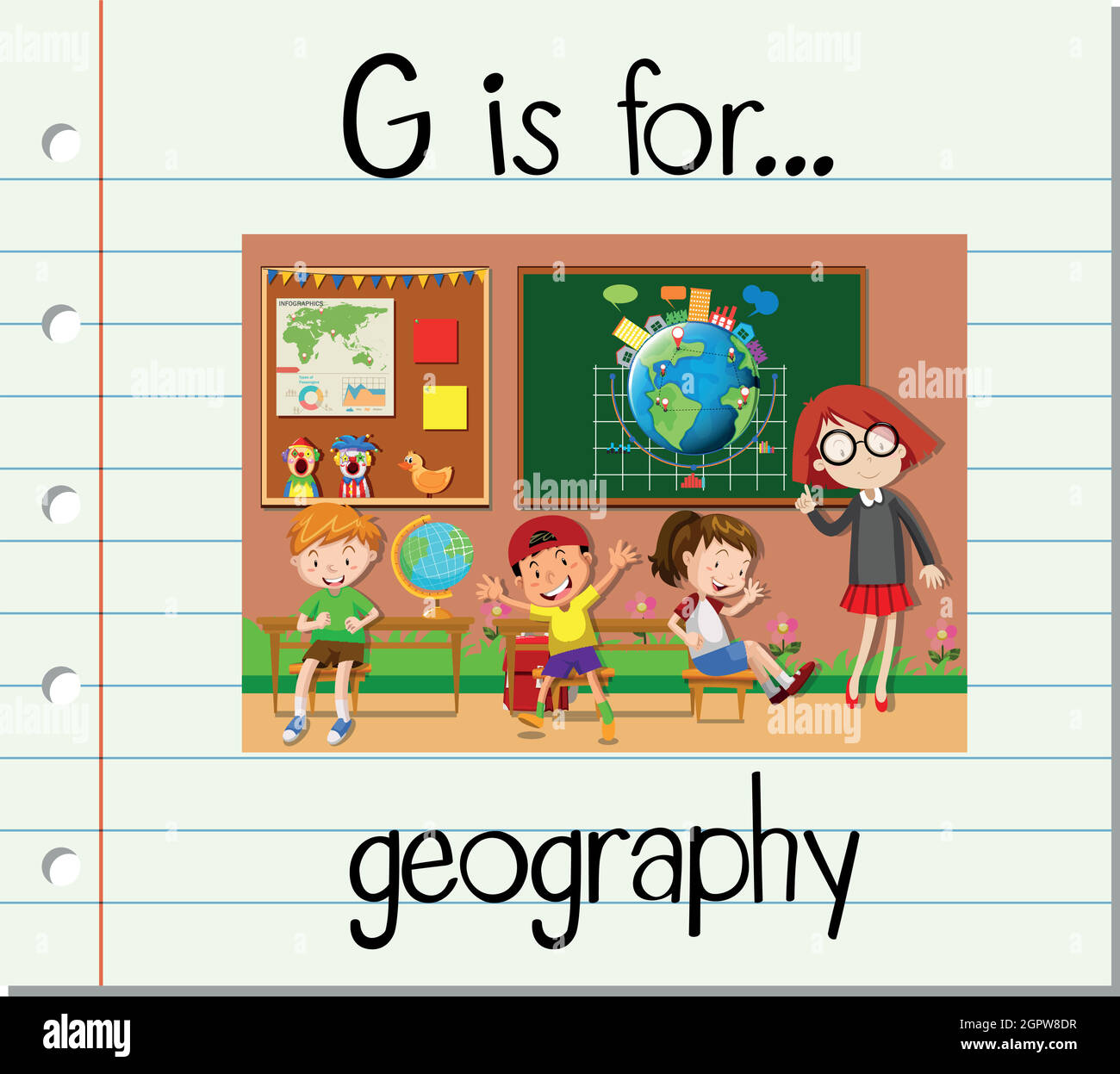 Flashcard letter G is for geography Stock Vector Image & Art - Alamy