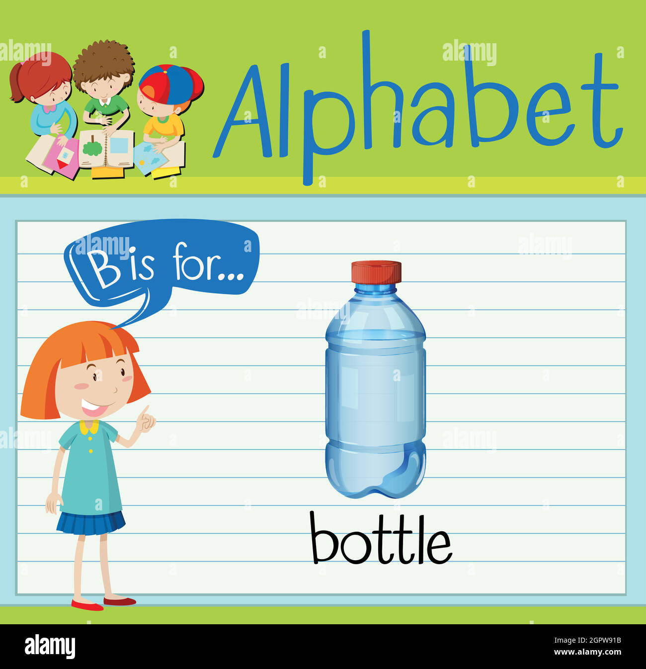 Flashcard letter B is for bottle Stock Vector Image & Art - Alamy