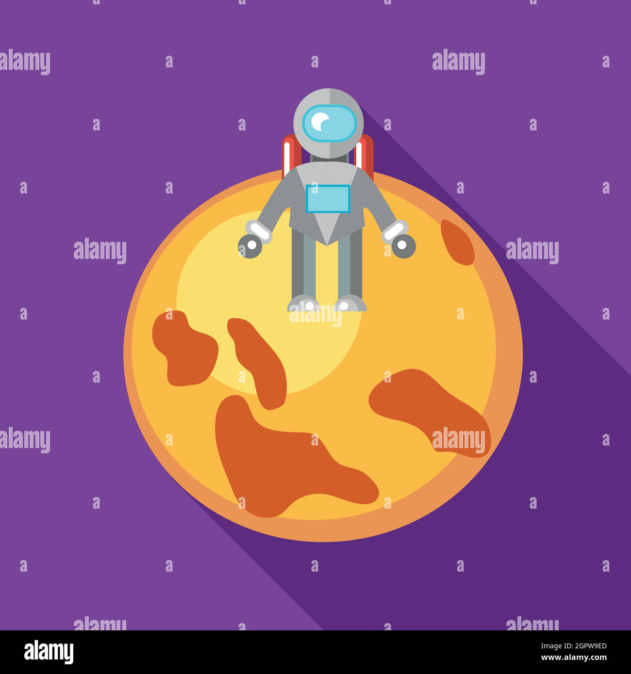 Astronaut on the moon icon in flat style Stock Vector Image & Art - Alamy