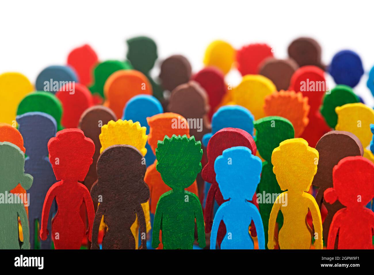 Colorful painted group of people figures Stock Photo - Alamy