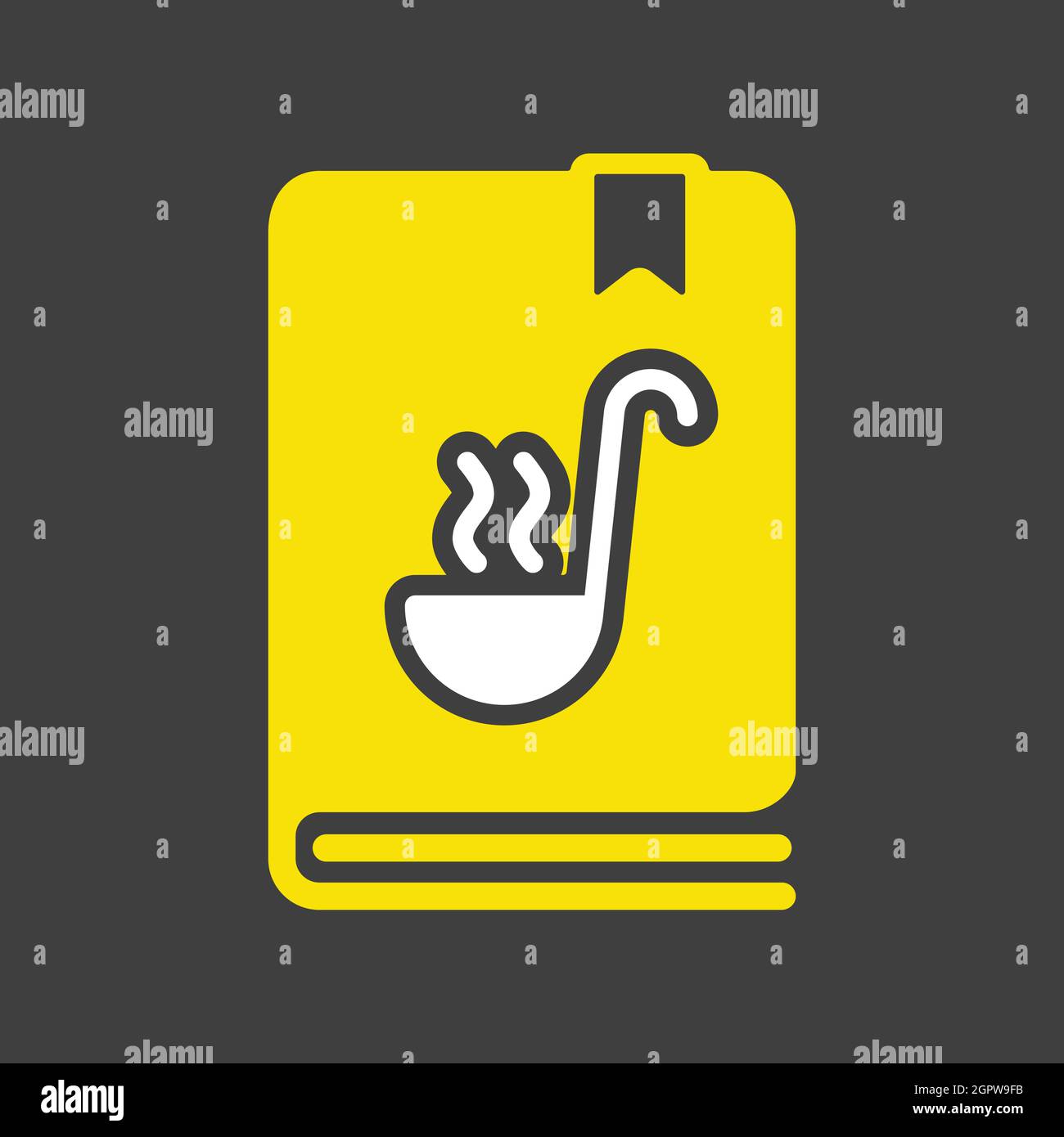 Cookbook or cookery book vector glyph icon. Recipe book. Kitchen ...