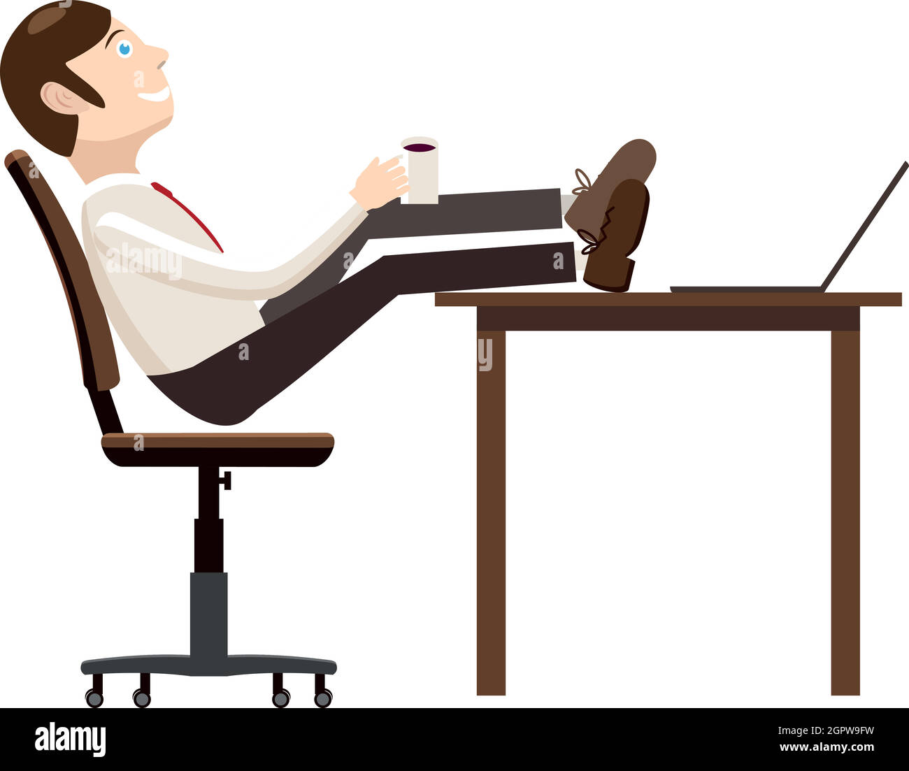 Sitting man on desk Cut Out Stock Images & Pictures - Alamy