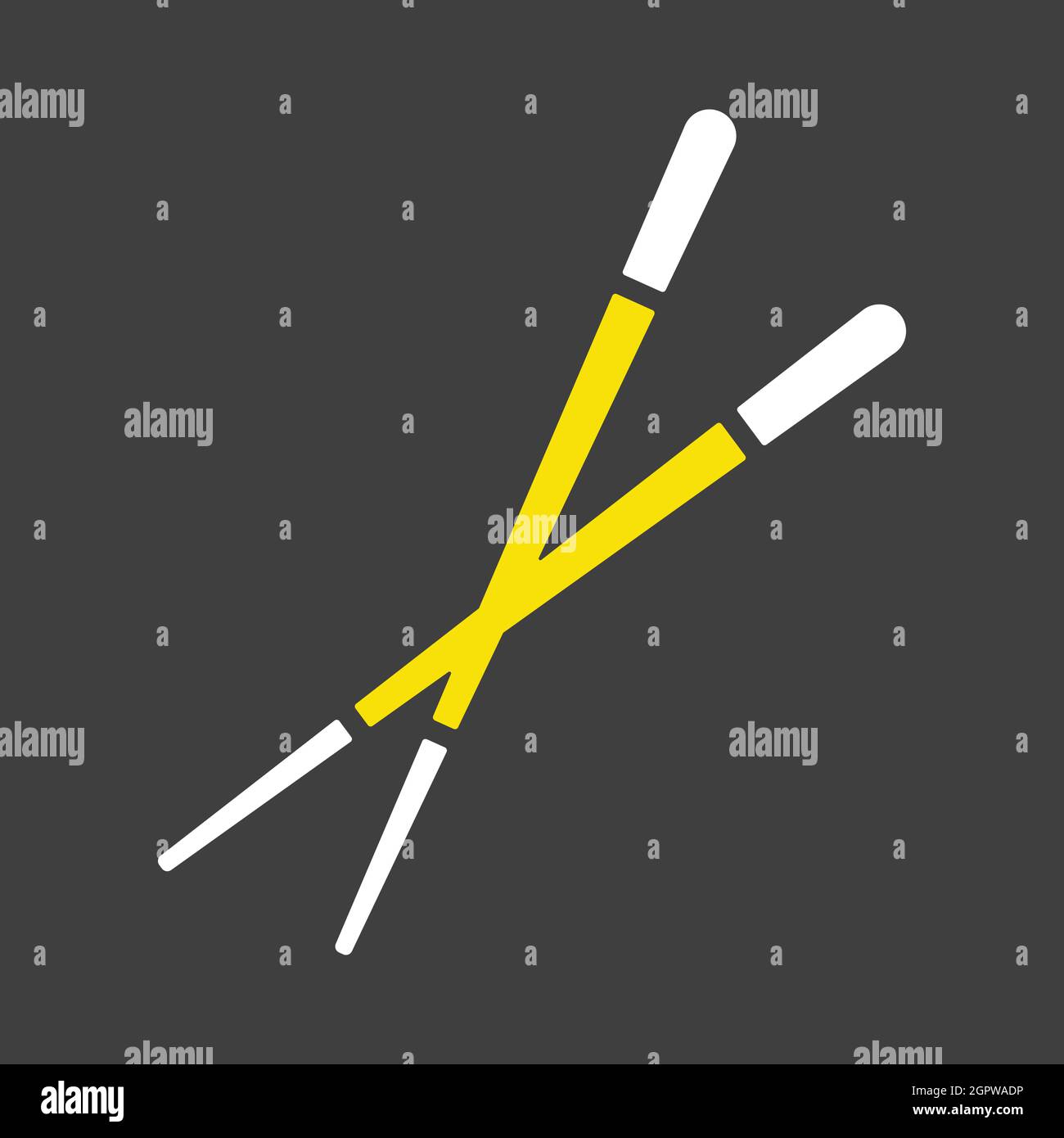 Chinese chopsticks, chop sticks vector glyph icon. Kitchen appliance ...