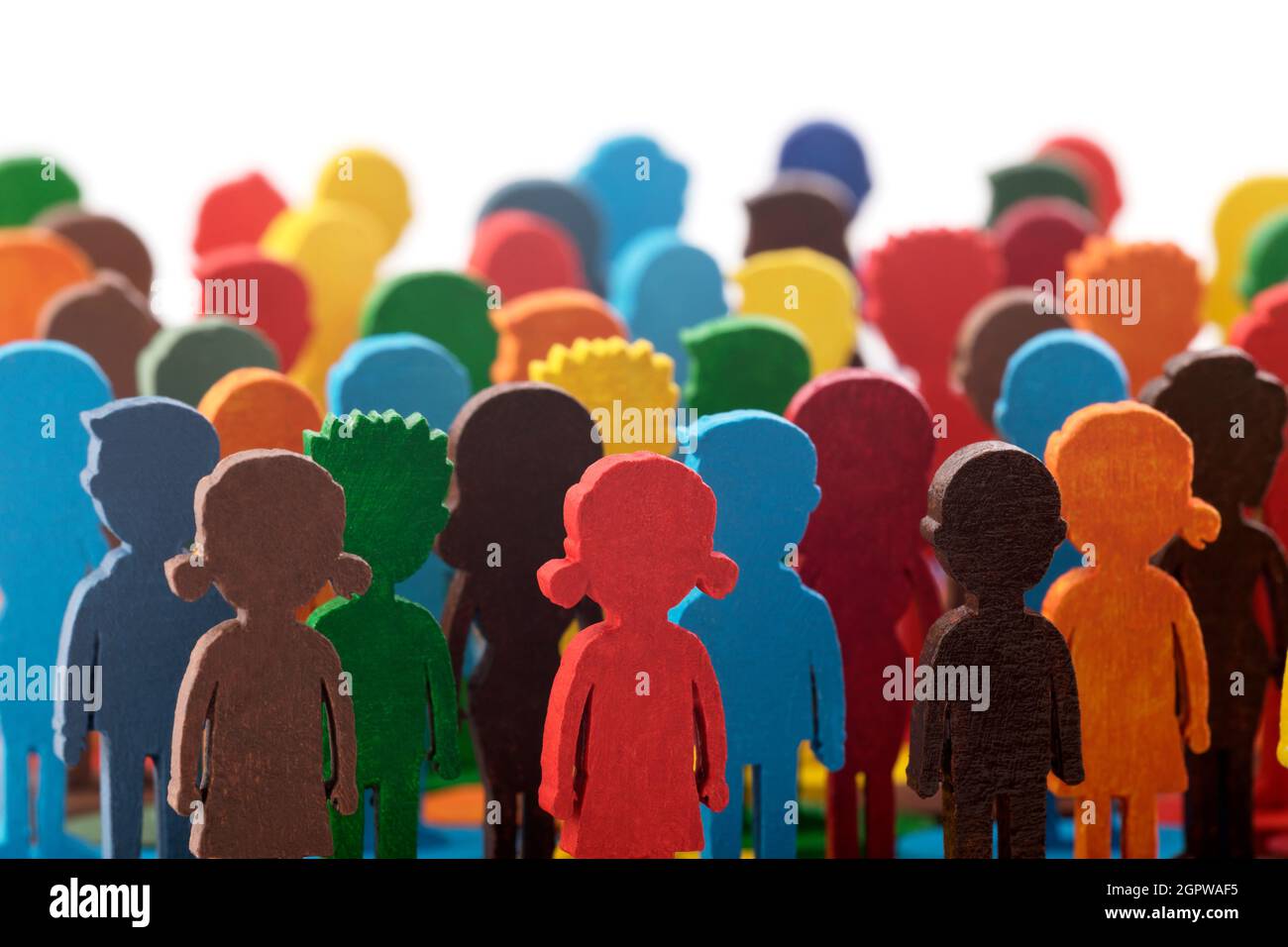 Colorful painted group of people figures Stock Photo - Alamy