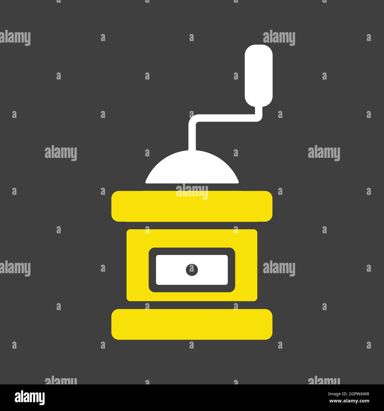 Classic coffee grinder in wooden case vector glyph icon. Kitchen ...