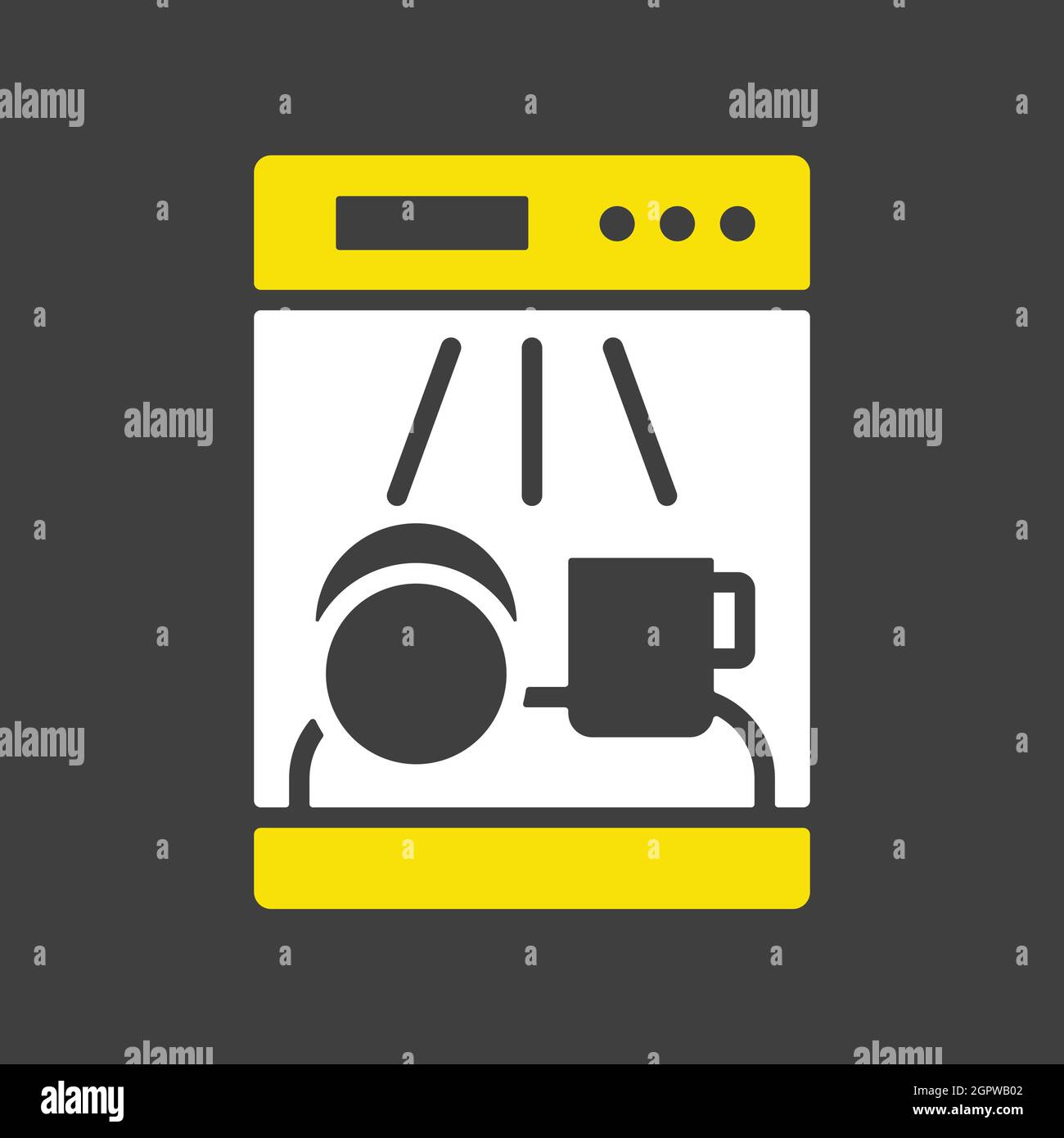 Dishwasher vector glyph icon. Electric kitchen appliance. Graph symbol ...