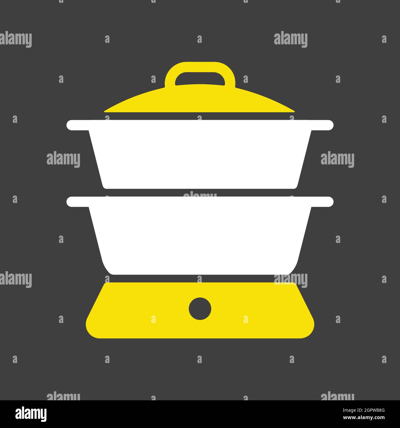 Double boiler vector glyph icon. Kitchen appliance. Graph symbol for ...