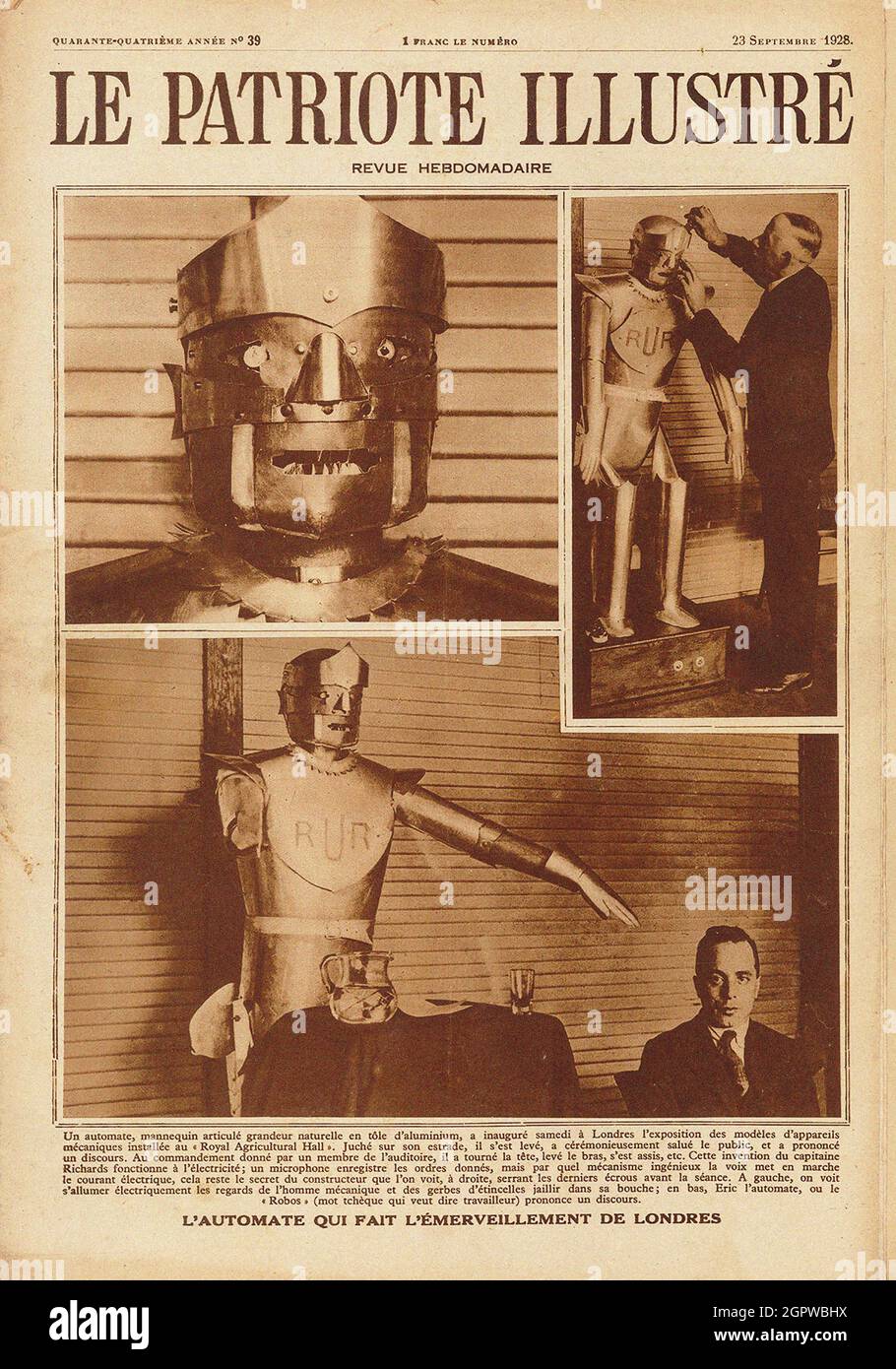 Eric, the first British robot at the Exhibition of the Society of Model ...