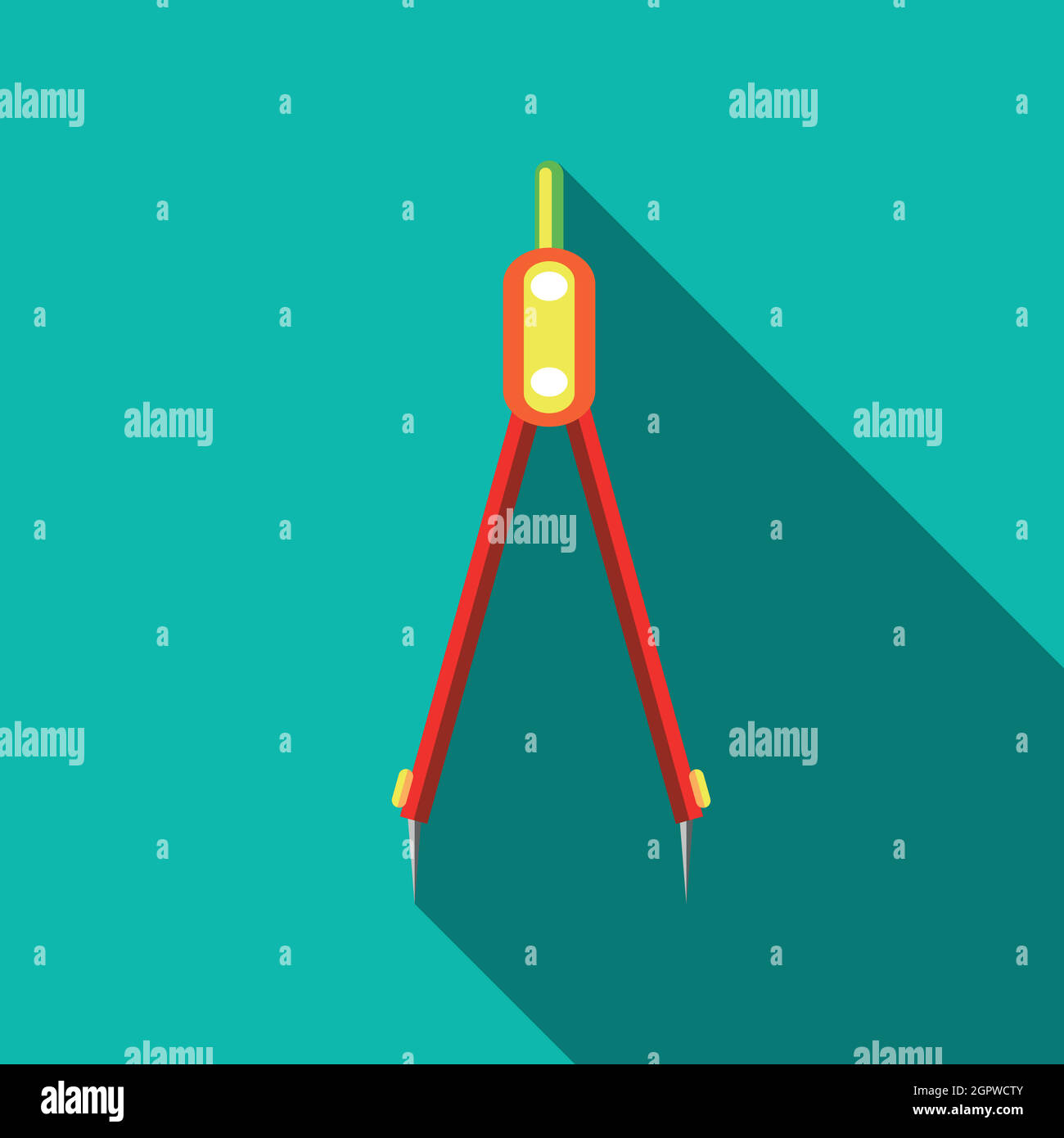 Red compass tool icon in flat style Stock Vector Image & Art - Alamy