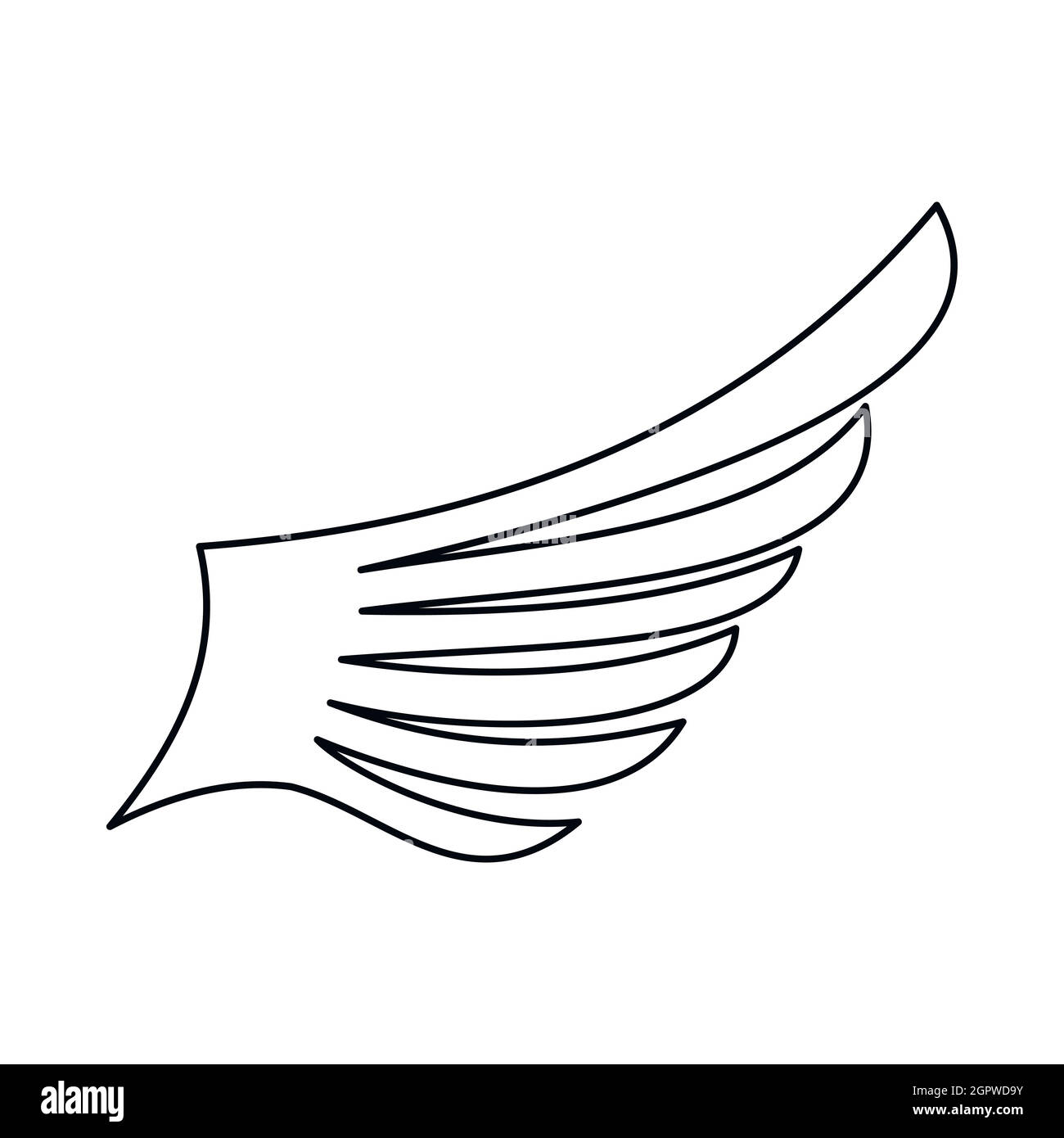 Wing icon, outline style Stock Vector Image & Art - Alamy