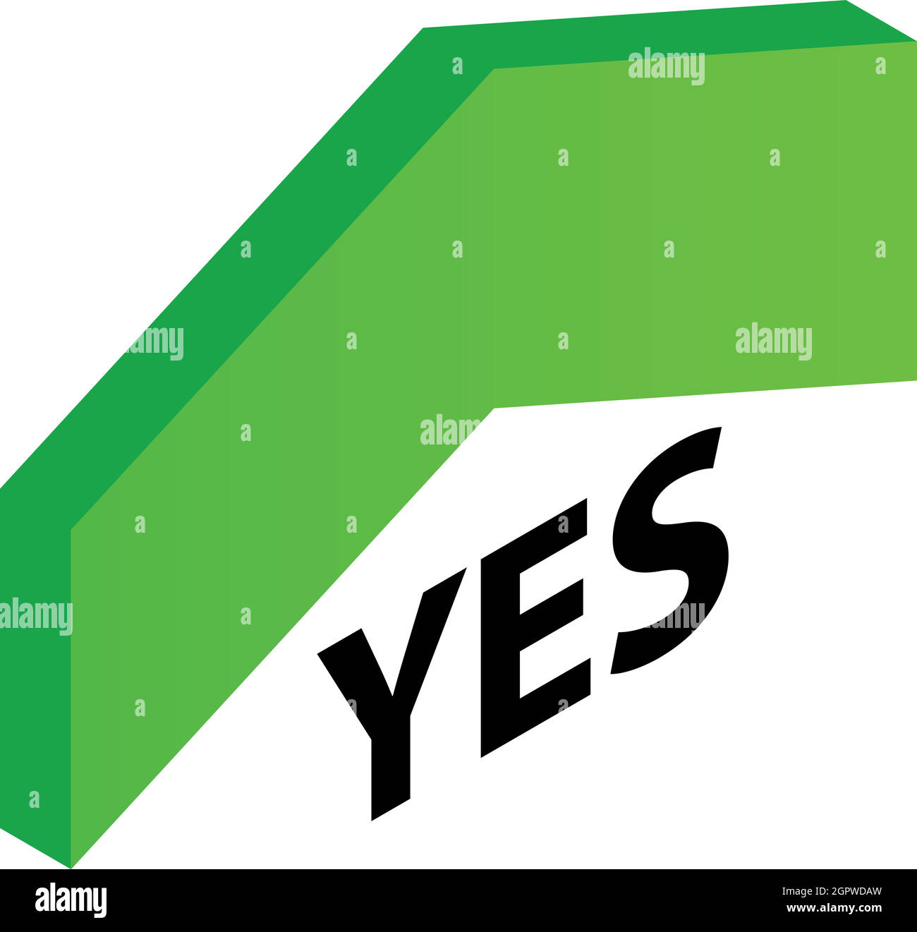 Up arrow that says Yes icon, isometric 3d style Stock Vector Image ...